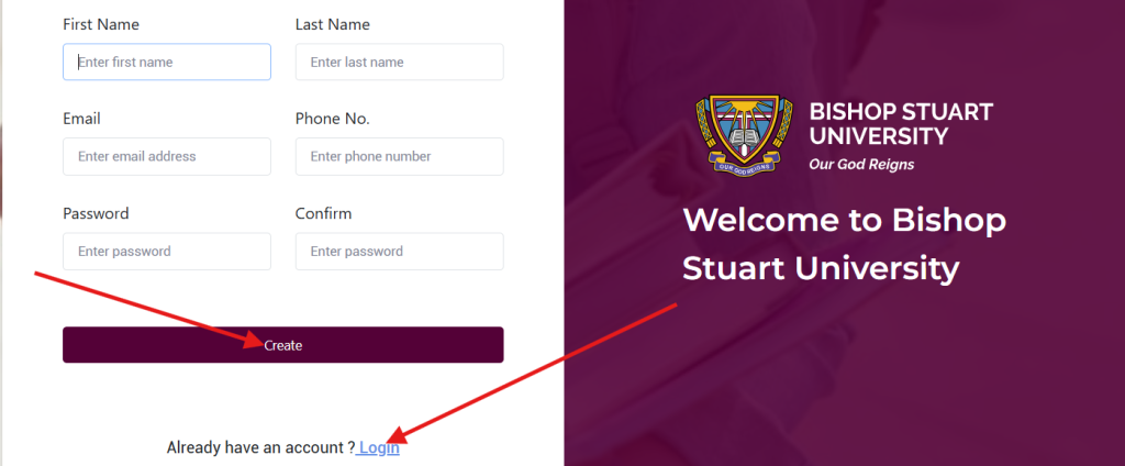 Online Application Procedures - Bishop Stuart University